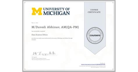 Abhinav Duvedi On Linkedin Completion Certificate For Data Science Ethics