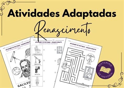 Atividades Adaptadas Renascimento Prontas Para Imprimir