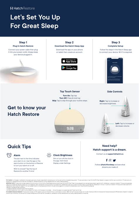 Hatch Restore Quick Start Guide For Great Sleep