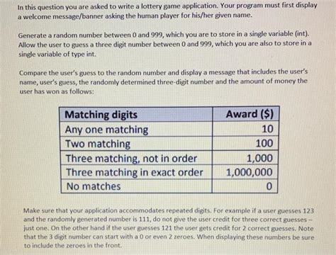 Solved In This Question You Are Asked To Write A Lottery