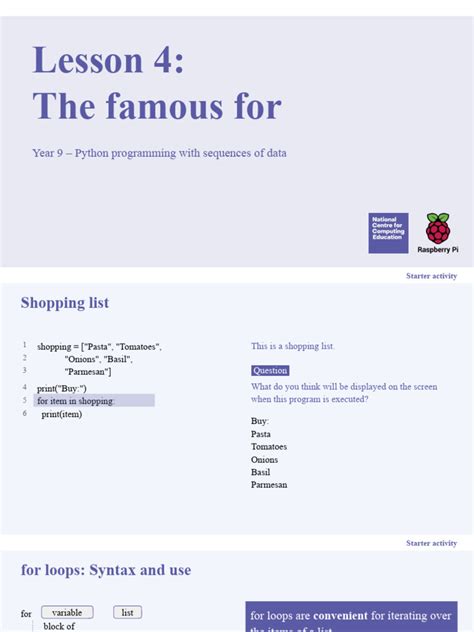 Python Programming With Sequences Of Data Y9 Pdf Control Flow