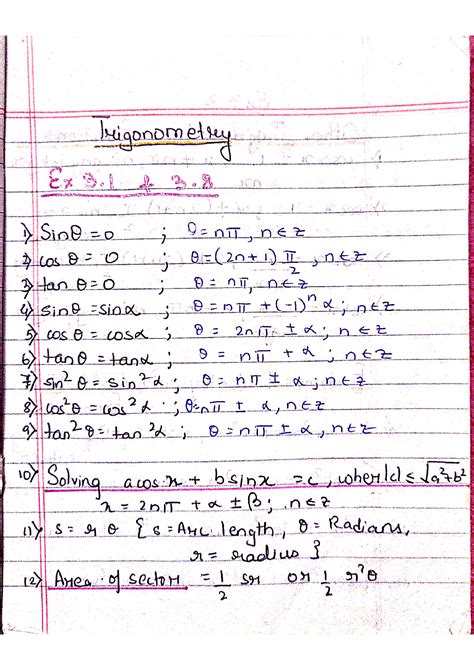 SOLUTION Trigonometry Formulas Studypool