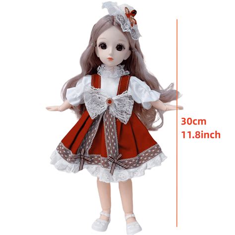 New 30 Cm Princess Doll 6 Points Bjd Multi Jointed Doll 3d Real Eyes