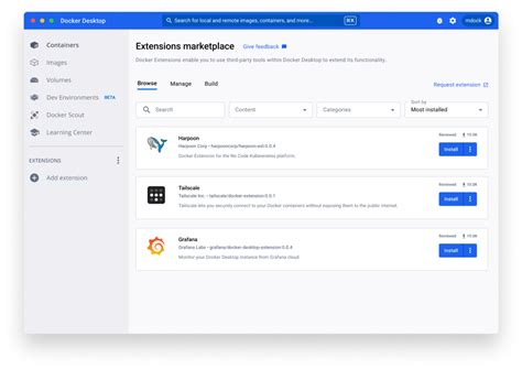 Extensions Docker