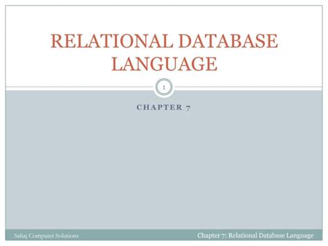 Relational Database Language Ppt
