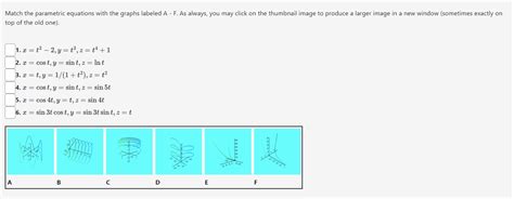 Solved Match The Parametric Equations With The Graphs Chegg