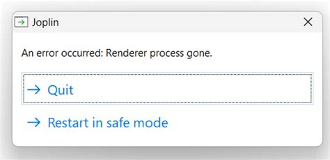 Fatal Crash Renderer Process Gone Support Joplin Forum