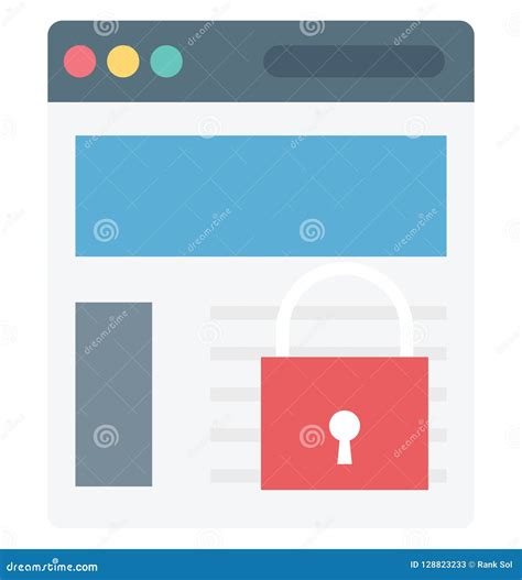 Web Security Color Isolated Vector Icon That Easily Can Be Modified And Edit Stock Illustration