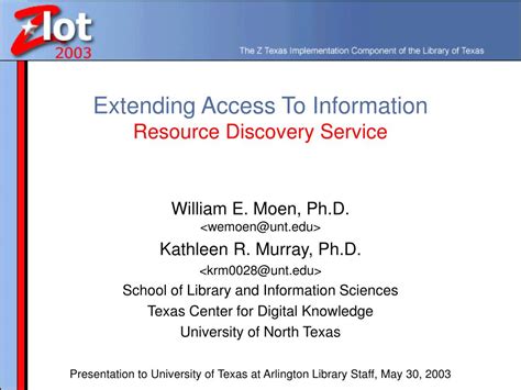 Ppt Extending Access To Information Resource Discovery Service Powerpoint Presentation Id