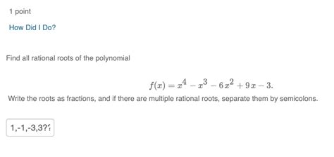 Solved Find All Rational Roots Of The Polynomial