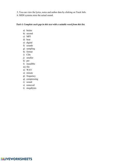 Unit 8 Tasks Worksheet Live Worksheets