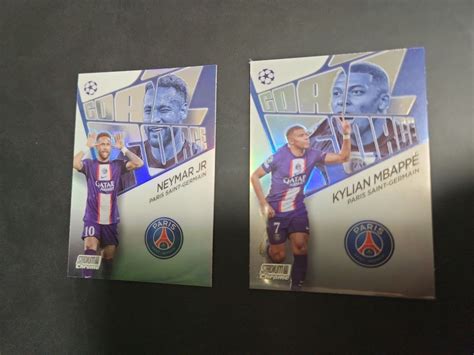 Neymar Jr And Kylian Mbappe Topps Stadium Club Chrome Goal Force Hobbies