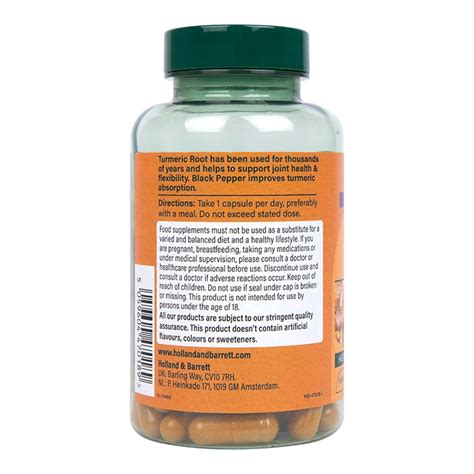 Holland And Barrett High Strength Turmeric 600mg With Black Pepper 90
