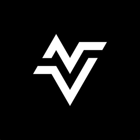 Lettre Initiale Moderne Et Audacieuse Logo Monogramme Nv Ou Vn