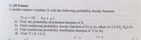Solved Consider Random Variables X With The Following Chegg