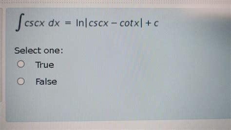 Solved Cscx Ax Cscx Dx Incscx Cotx C Select One O