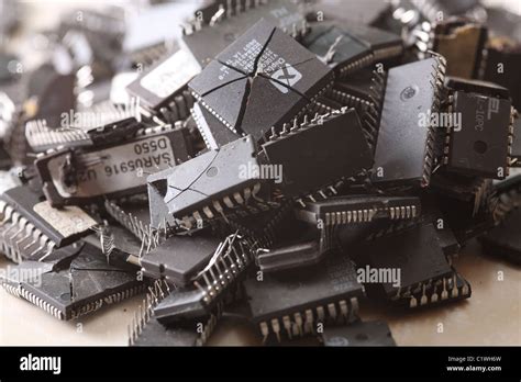 Used And Broken Computer Chips Stock Photo Alamy