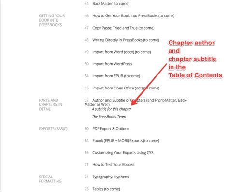 chapter author and subtitles pressbooks for edu guide