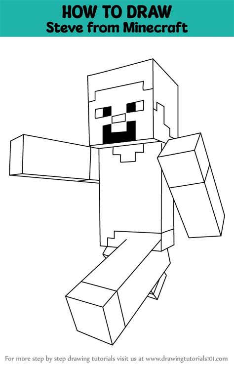 How To Draw Steve From Minecraft Drawingtutorials101 Minecraft Rainy