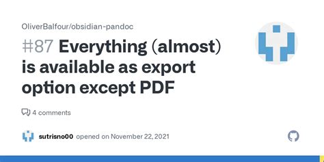 Everything Almost Is Available As Export Option Except Pdf · Issue