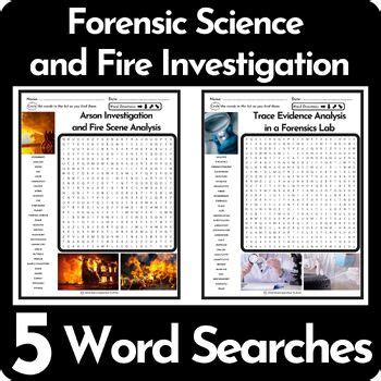Forensic Science And Fire Investigation Word Search Puzzle BUNDLE