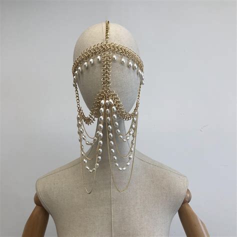 Face Chains Wedding Veils Exotic Holiday Costumes Pearl Head Chains