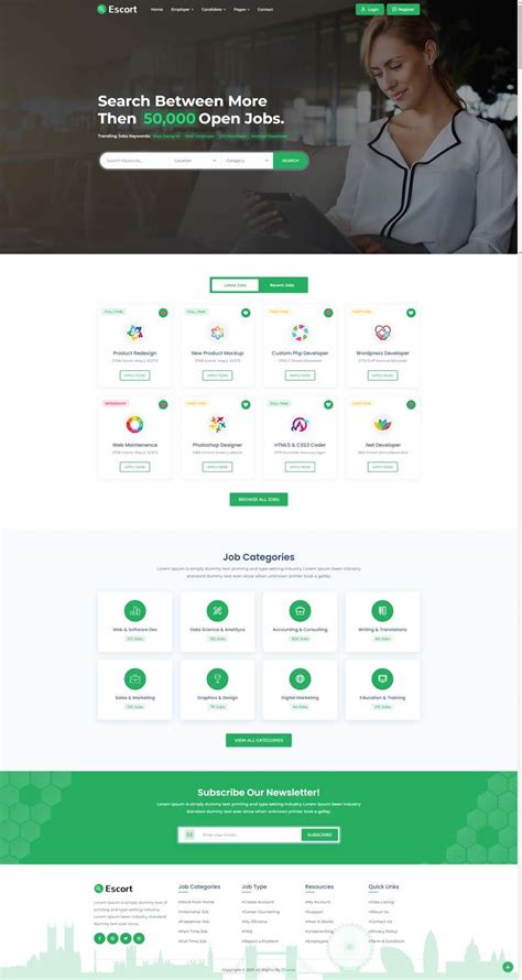 Html招聘页面代码，工作招聘网页模板 17素材网
