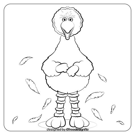 Sesame Street Big Bird Drawing Black And White Vector Free Download