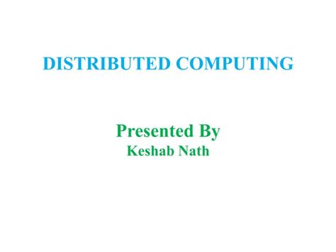 distributed computing ppt