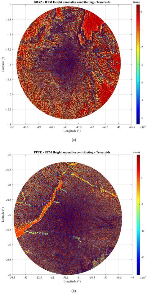 Example Of Rtm Height Anomaly Contributions Using Tesseroid Approach Download Scientific