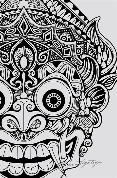 Detail Gambar Sketsa Barong Bali Hitam Putih Koleksi Nomer 11