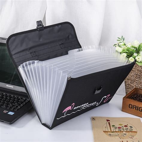 A4 File Folder Cute Flamingo Expanding Wallet Box Vicedeal