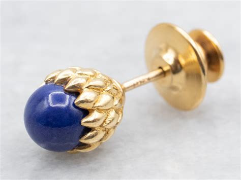 Vintage Gold Lapis Tie Tack Market Square Jewelers