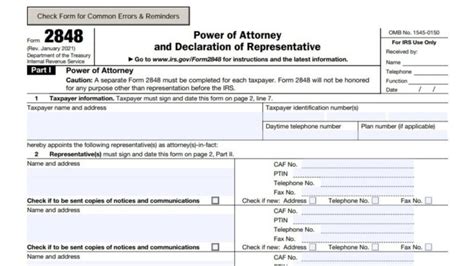 Form 2848 Instructions 2025 2026