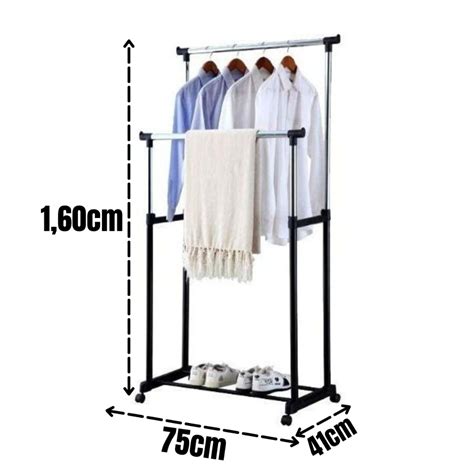 Cabideiro Arara Para Roupas Cm Altura Ajust C Sapateira RODINHA Shopee Brasil