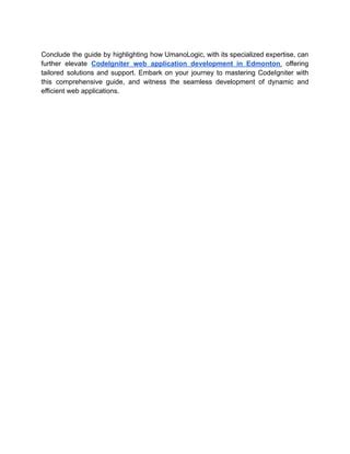 A Guide To Codeigniter Web Application Development Pdf