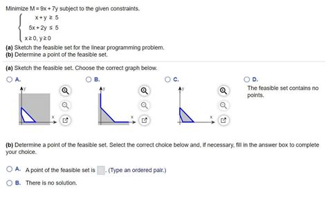 Solved Minimize M 9x 7y Subject To The Given