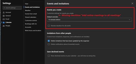 Missing Checkbox Add Online Meeting To All Meetings In Outlook Web