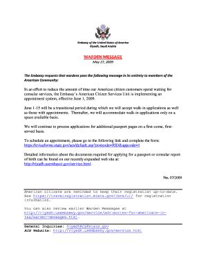 Fillable Online Riyadh Usembassy Embassy Of The United States Of