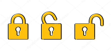 Símbolo De Seguridad Iconos De Candado Icono Cerrado Medio Abierto Y