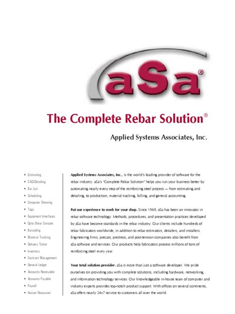 the complete rebar solution applied systems associates inc pdf