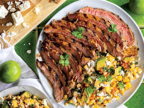 Grilled Flank Steak With Mango Habanero Corn Salad