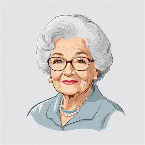 Grandmother Vector On A White Background Premium Ai Generated Vector