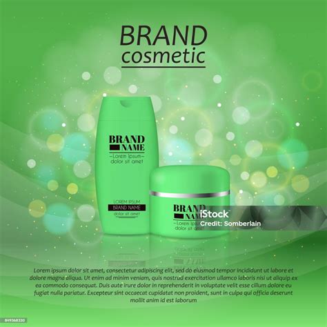 3d 현실 화장품 병 광고 템플릿입니다 화장품 브랜드 광고 Glitters와 Bokeh 배경 컨셉 디자인 3차원 형태에 대한 스톡 벡터 아트 및 기타 이미지 Istock