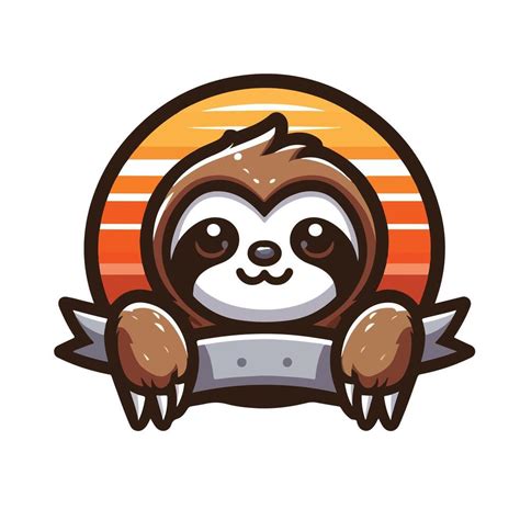 Cute Sloth Emblem Logo Cartoon 45631974 Vector Art At Vecteezy