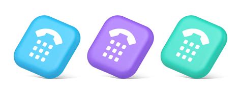 Phone Call Button Application Handset Mobile Contact Communication D Realistic Isometric Icon