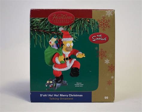 Vtg The Simpsons Santa Claus Homer Stepping On Snowball Cat Christmas
