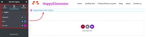 site tagline happyaddons