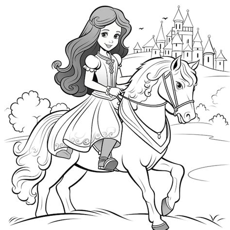 Desenho De Meninas Para Colorir Foto Premium