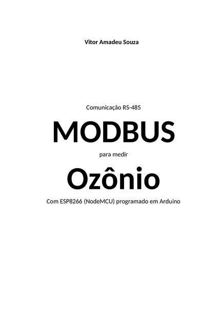 Comunicação Rs 485 Modbus Para Medir Ozônio Com Esp8266 Nodemcu